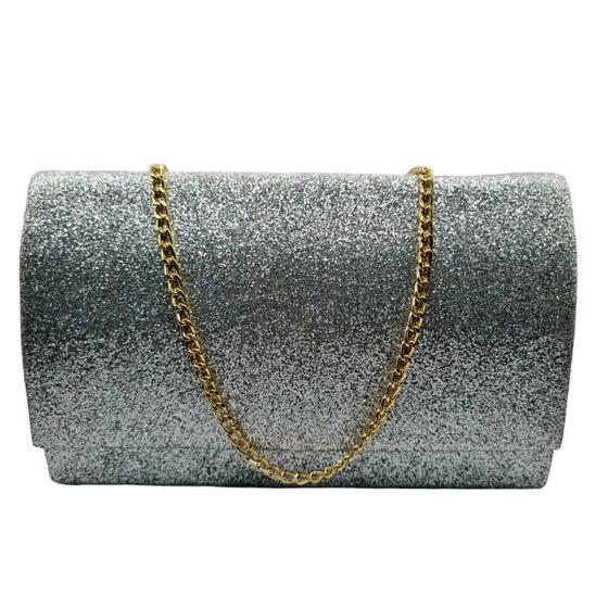 Bolsa Feminina Prata Brilho Glitter Balada Festa Casamento - Maneki ...