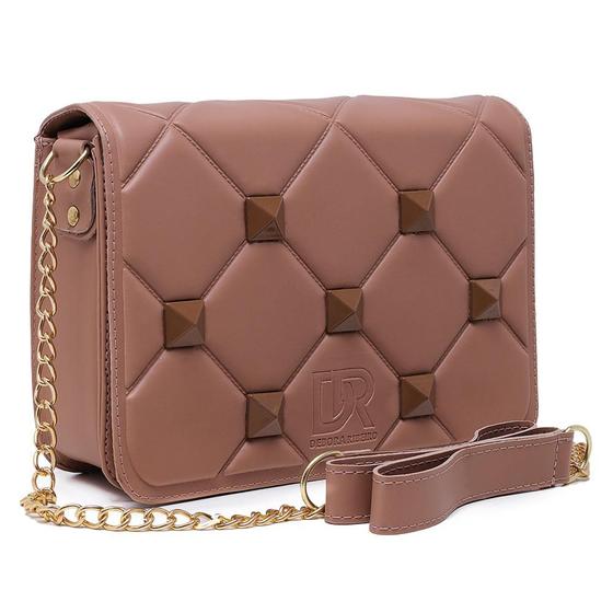 Bolsa Flap Feminina Alça Transversal Corrente Aplique Estilo - Débora ...