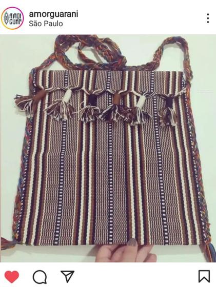 Bolsa indigena artesanato luxo marrom - AMOR GUARANI - Bolsas ...
