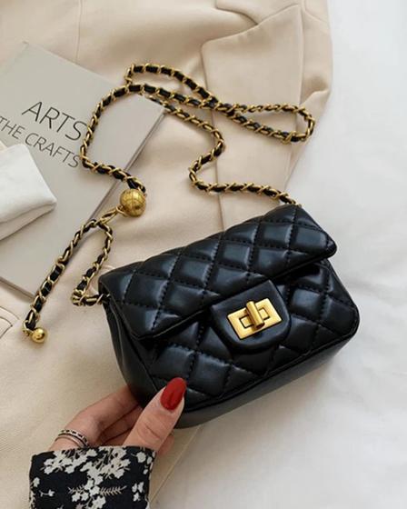 Bolsa Mini Bag Feminina Com Alça Corrente Transversal - Miss Veste ...