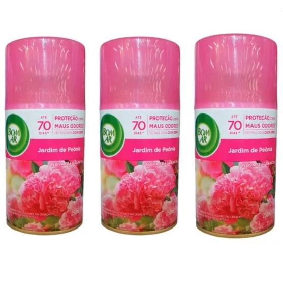 Bom Ar Spray Jardim De Peônia Refil 250ml Kit Com 3 Unidades - Difusor ...