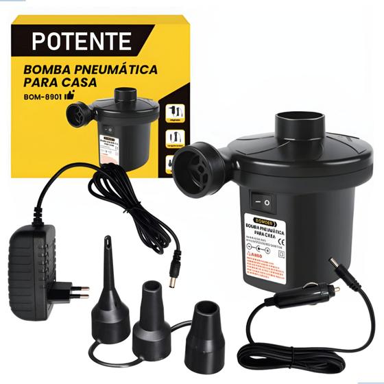Bomba de Ar Elétrica 50W Ideal Para Encher Colchões Travesseiros Boias ...