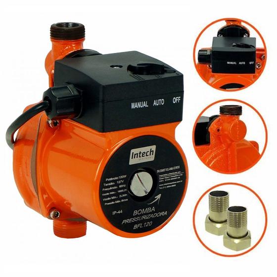Bomba Pressurizadora 120 Watts 1800l Intech Machine - Motobomba / Bomba ...