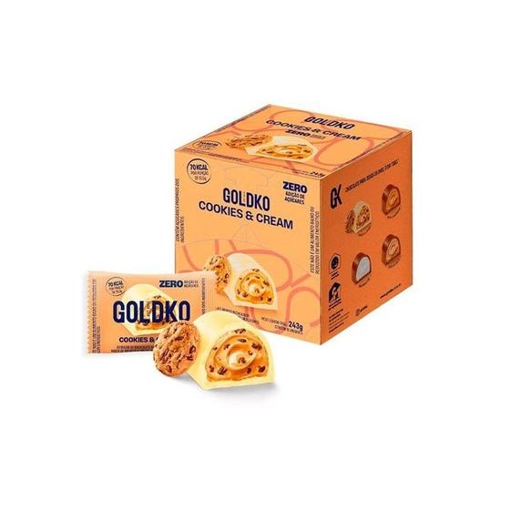 Bombom Cookies & Cream Zero Açúcar 18un 13.5g Goldko - Bombom ...