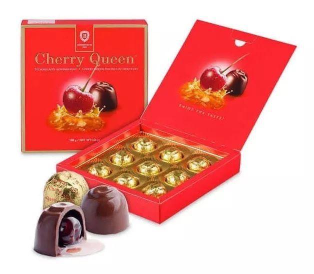 Bombom de chocolate com cereja roshen cherry queen 108g - Bombom ...