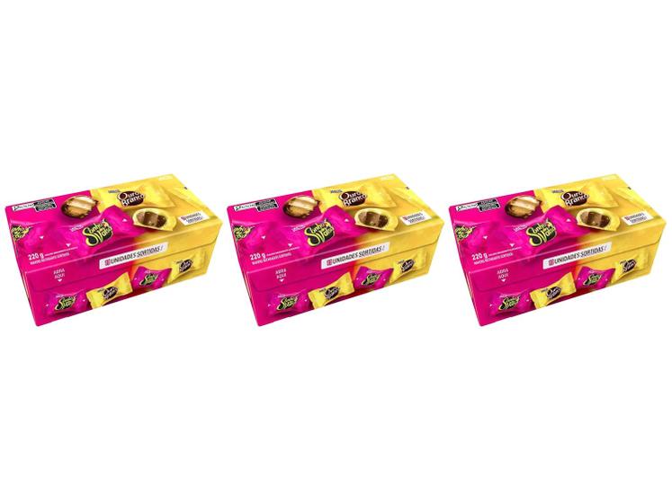 Bombom Lacta Sortidos Sonho de Valsa Ouro Branco - 220g 3 Caixas com 11 Unidades Cada - Bombom ...