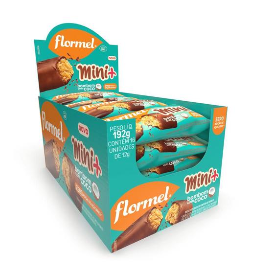 Bombom Mini +, Recheado com Coco Flormel, Zero Açúcar - 16 Unidades ...