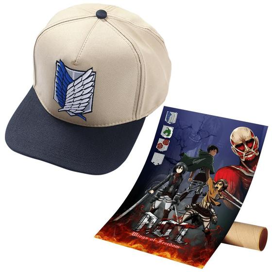 Bone Anime Attack On Titan E Poster Eren Asas Da Liberdade - Boné ...