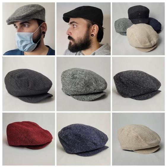 Boné boina inglesa masculina botão frontal - Filo modas - Boné ...