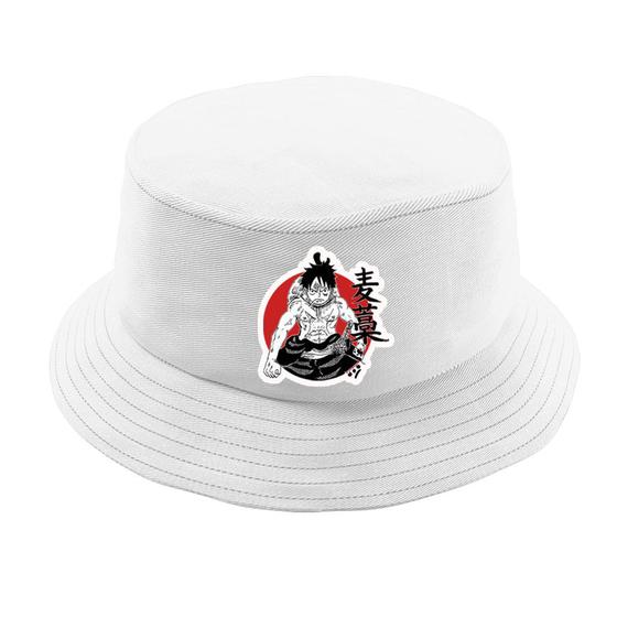 Boné Bucket Hat Chapéu Unissex Anime One Piece Luffy Fight - T sete ...