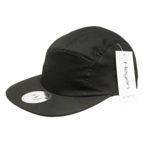 Boné Five Panel Aba Reta Heyan Preto Liso Aberto Unissex Masculino ...