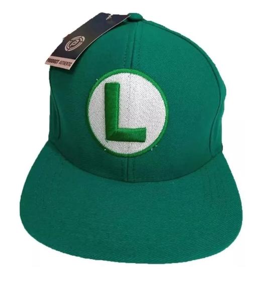 Boné Luigi do Super Mario Bros Aba Reta Verde - Mellany - Boné ...