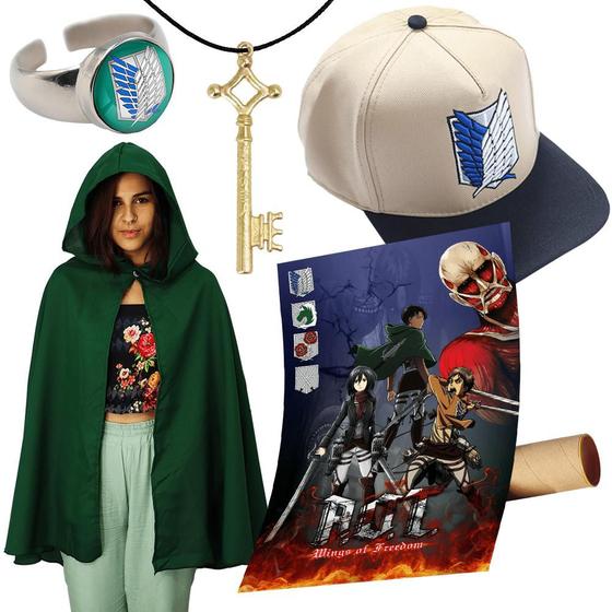Bone Shingeki No Kyojin Capa Anime e Anel Personalizado Eren - Attack ...