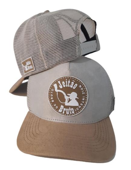 Boné trucker country jeitão bruto moda rodeio texas peão camurça ...