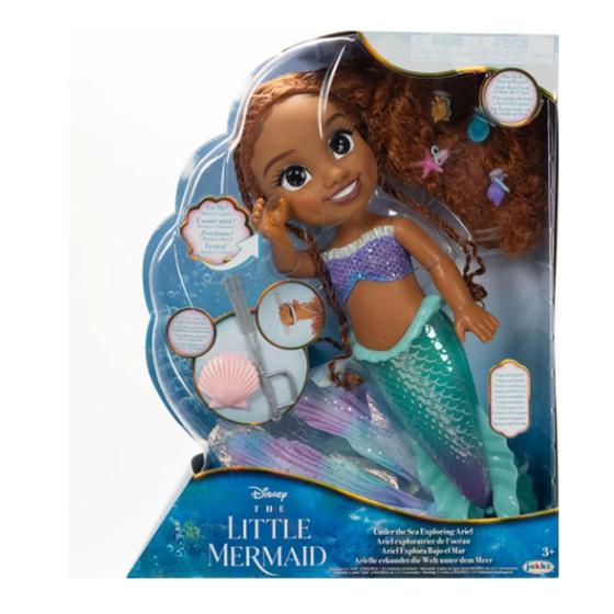 Boneca A Pequena Sereia Ariel Sunny Com Luz e Som Live Action - Bonecas ...