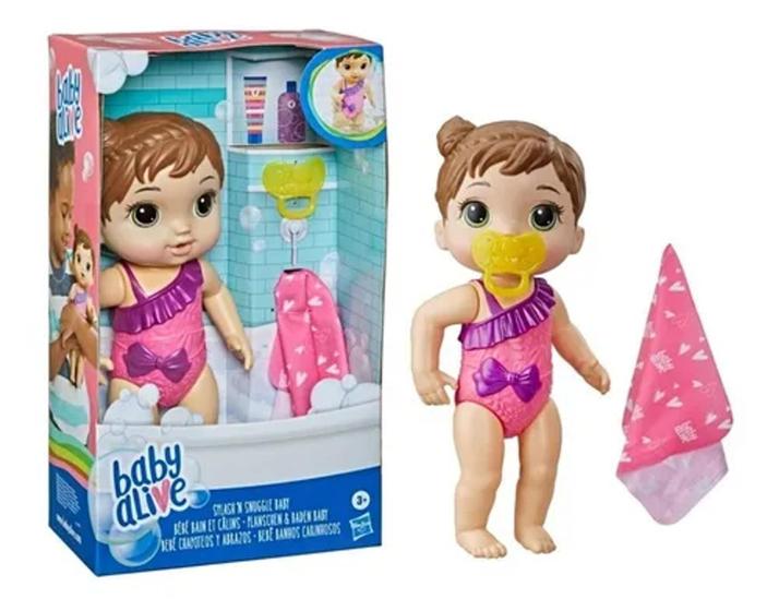Boneca Baby Alive Banhos Carinhosos Morena - Hasbro E8716 - Boneca Baby ...