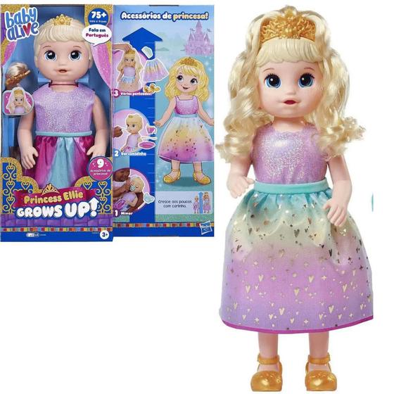 Boneca Baby Alive Princesa Ellie GrowsUp Loira3+F5236 Hasbro - Boneca ...