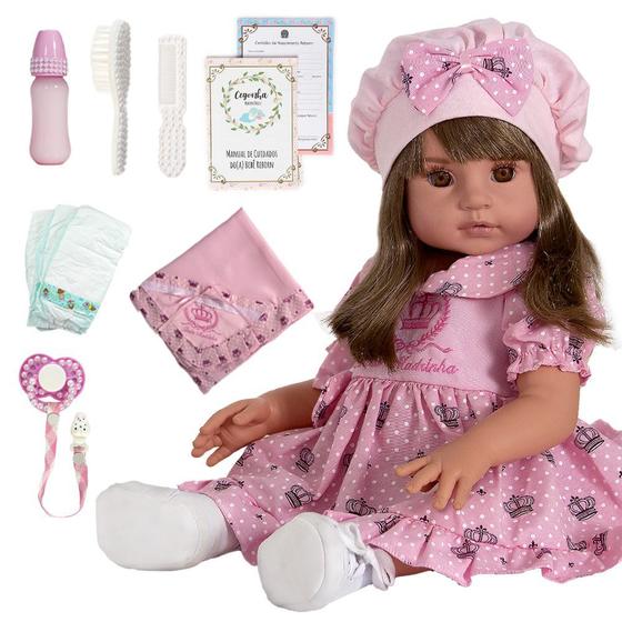 Boneca Baby Alive Reborn Realista Castanho com 8 Acessorios - Cegonha ...