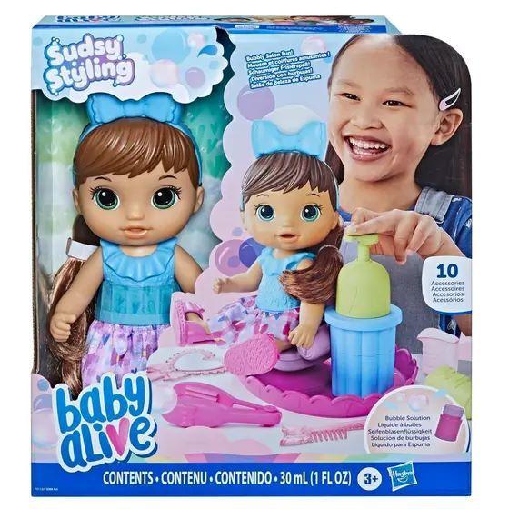 Boneca Baby Alive Sudsy Styling Morena Hasbro - Boneca Baby Alive ...