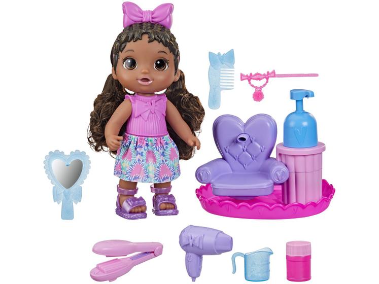 Boneca Baby Alive Sudsy Styling Negra - com Acessórios Hasbro - Boneca ...