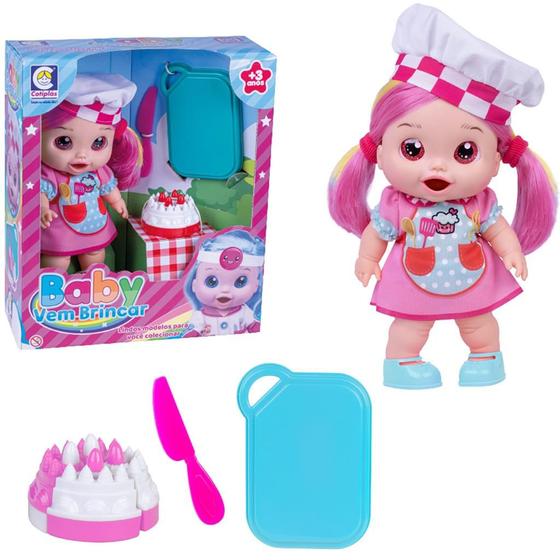 Boneca Baby Vem Brincar Médica Ou Confeiteira - Cotiplás - Cotiplas ...