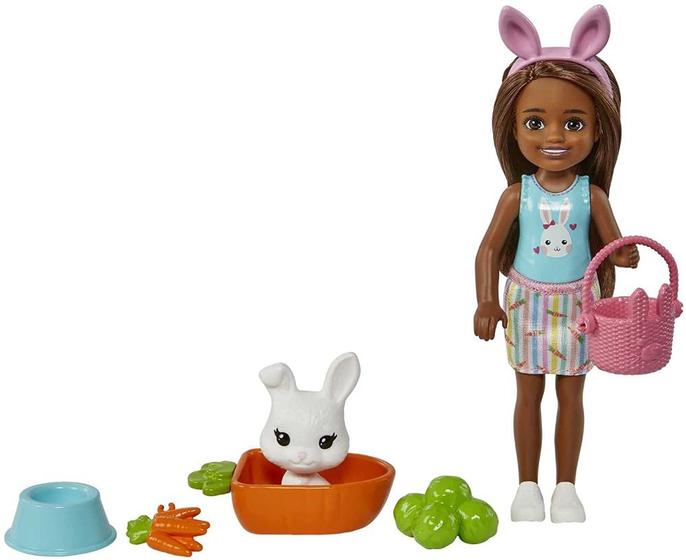 Boneca Barbie Chelsea Morena Coelhinho de estimação - Mattel - Boneca ...
