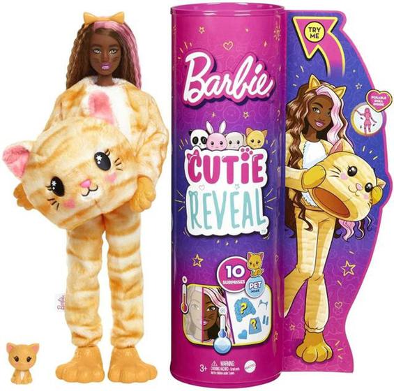 Boneca Barbie Cutie Reveal C/ Fantasia de Bicho de Pelúcia e Pet ...