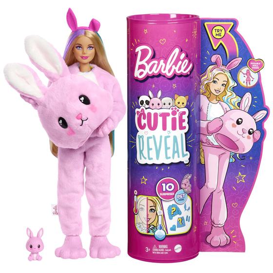 Boneca Barbie Cutie Reveal C/ Fantasia de Bicho de Pelúcia e Pet ...