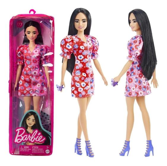 Boneca Barbie Fashionista 177 Oriental Vestido Floral Mattel - Bonecas ...