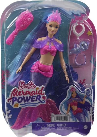 Boneca Barbie Mermaid Power Poder Da Sereia 30Cm 7 Acessórios Presente ...