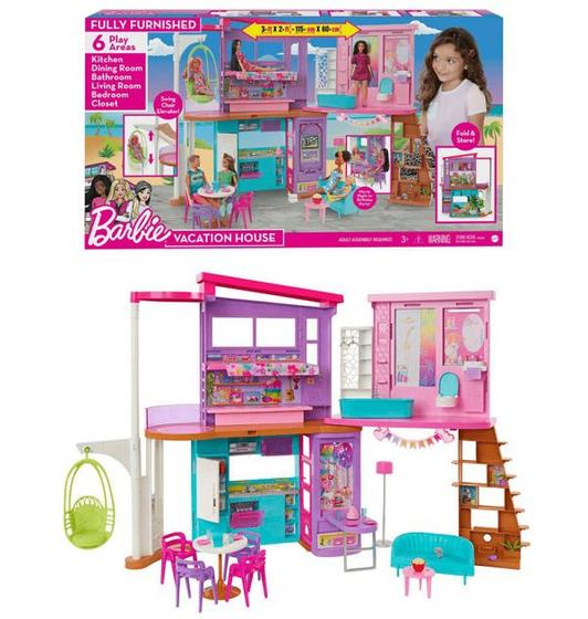 Boneca Barbie Nova Casa Malibu - Casa de Férias - 115CM de Comprimento ...