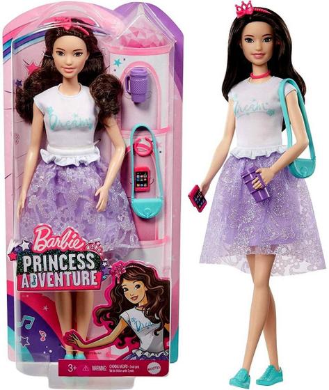 Boneca Barbie Princess Adventure Menina Princesa Renee Morena Oriental ...