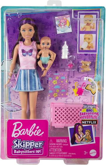 Boneca Barbie Skipper Babysitter Bebê Hora de Dormir - Mattel Hjy33 ...