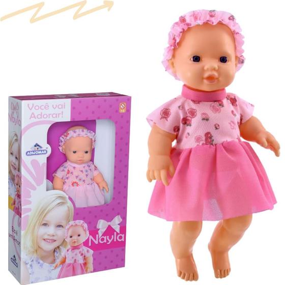 Boneca bebê para presente nayla 34 cm infantil menina adijomar ...