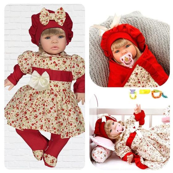 Boneca Bebê Reborn Maitê Cegonha Reborn Dolls Com 23 Itens - Bonecas ...