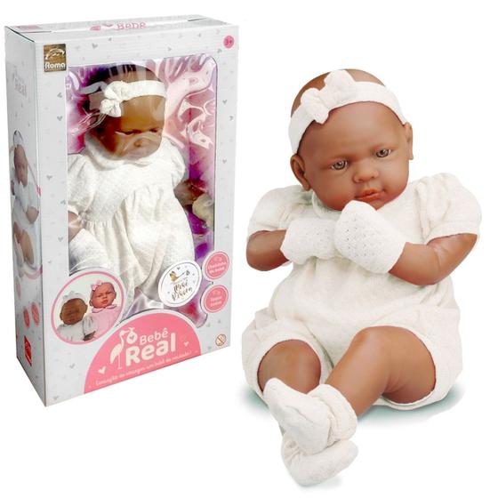 Boneca Bebê Reborn Real Negra 48cm + Certidão de Nascimento - Roma ...