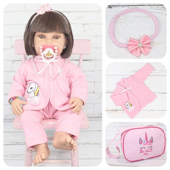 Boneca Bebe Reborn Siliconado Pode Molhar BB Princesa Baby - Bebe ...