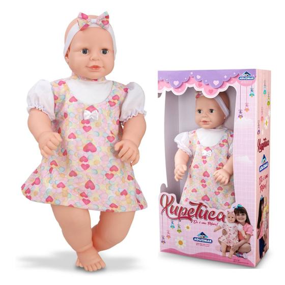 Boneca bebezao grande 65cm com olhos moveis xupetuca menina - Adijomar ...