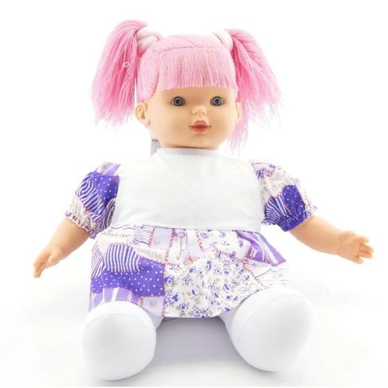 Boneca Bebezão Sapekinha Cabelo Rosa 40cm - Gici Kids - Bonecas ...