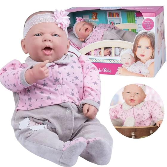 Boneca Coleção Ninos Meu Bebê Com Boca Aberta Fofinha Peso de Bebe de ...