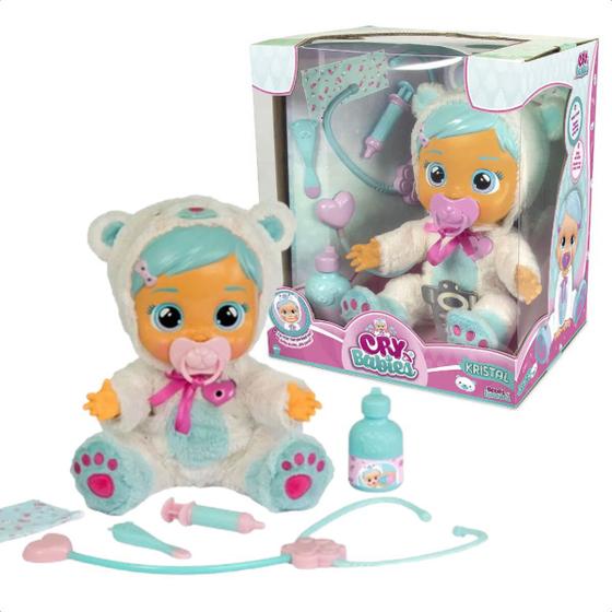 Boneca Cry Babies Kristal Articulada Faz Som Chora de Verdade Multikids ...