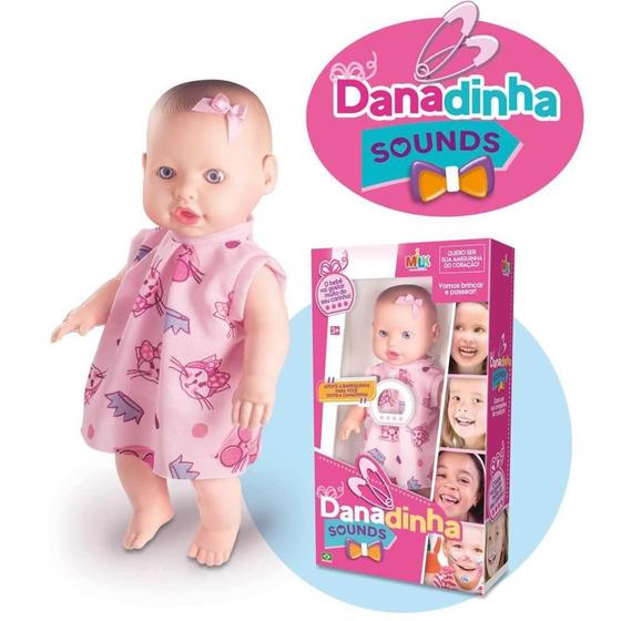 Boneca Danadinha Sounds - Fala Frases - C/ 33,5cm - Milk - Bonecas ...