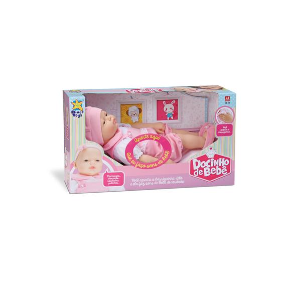 Boneca Docinho de Bebê Em Vinil Fala 04 Frases - Diver Toys - Bonecas ...