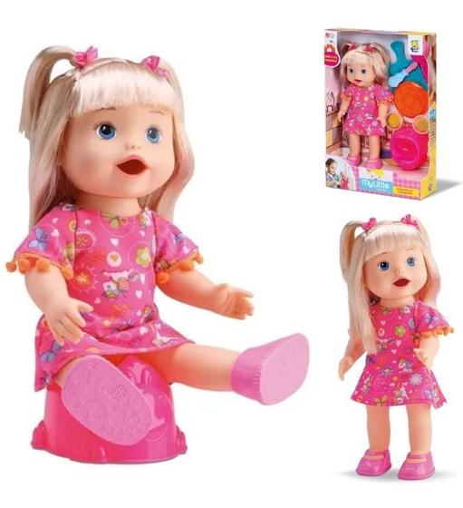 Boneca Faz Coco Penico Come Papinha Acessórios Cabelo Longo - Diver ...