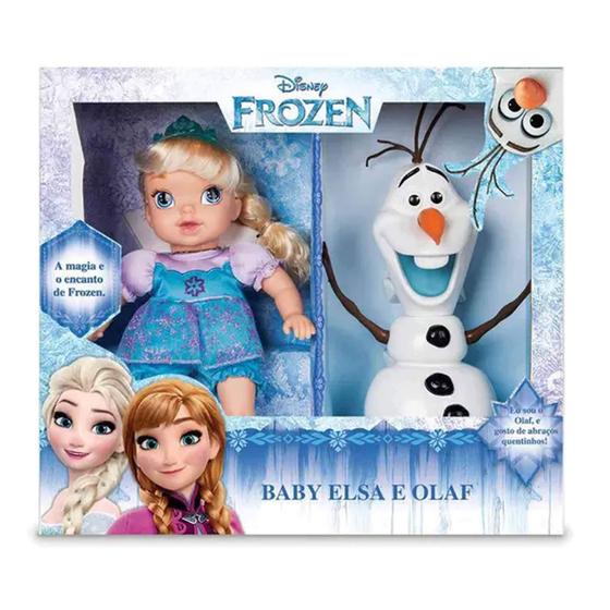 Boneca Frozen Elsa e Olaf Kit Bonecos Vinil Macio 30cm Princesa +3 anos ...