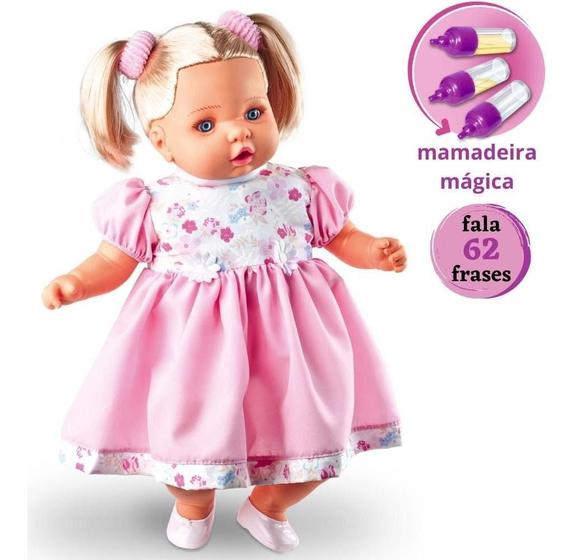 Boneca Grande Angelina Fala 62 Frases Com Mamadeira Mágica - SHOPBR ...