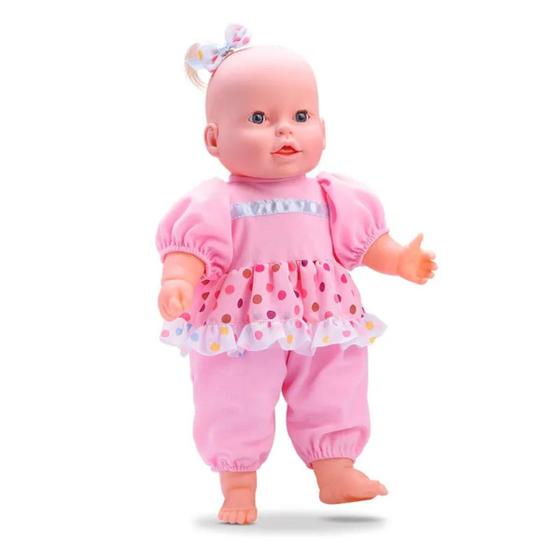Boneca grande bebê Ana Julia com laço ou chuquinha macia - Bee Toys ...