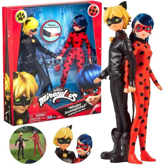 Boneca LadyBug E Cat Noir Articulado C/ Acessório Miraculous ...