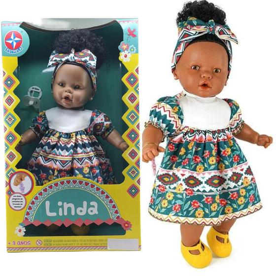 Boneca Linda Negra 45cm 3+ Estrela - Bonecas - Magazine Luiza