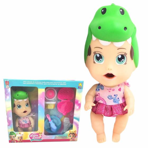 Boneca Little Dolls Bichinhos Brinquedo Bebê Come Papinha Faz Caquinha ...